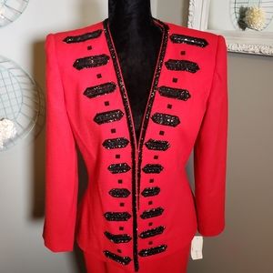 Vintage | Other | Vintage Oleg Cassini Wool Red Suit Nos | Poshmark